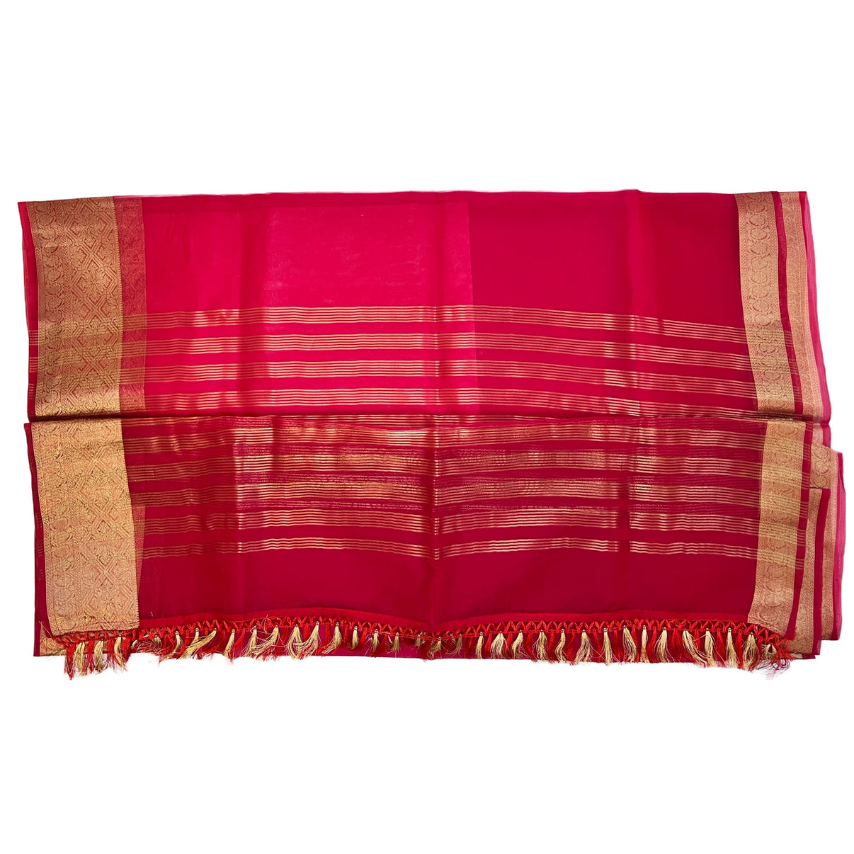Dark Hot Pink Organza Saree – Anafab.com
